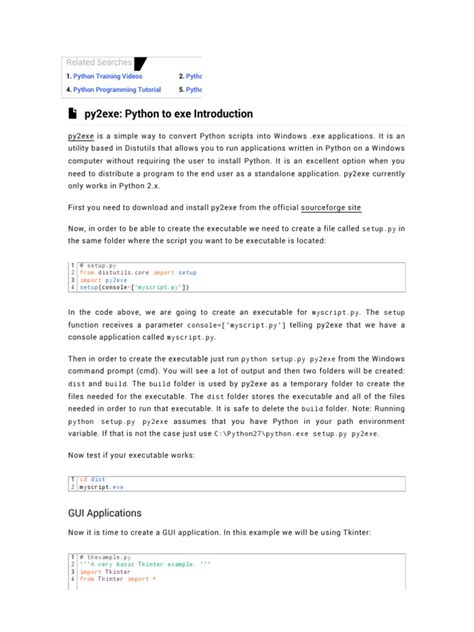 py2exe python to exe introduction python central command line