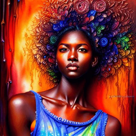 Dark Skinned Adorable Woman Portrait · Creative Fabrica