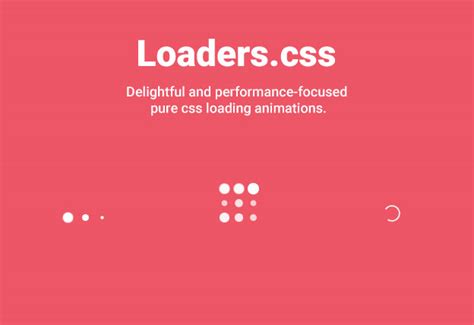 delightful and performance focused pure css loading animations