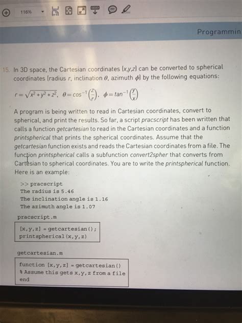 solved in 3d space the cartesian coordinates x y z can be