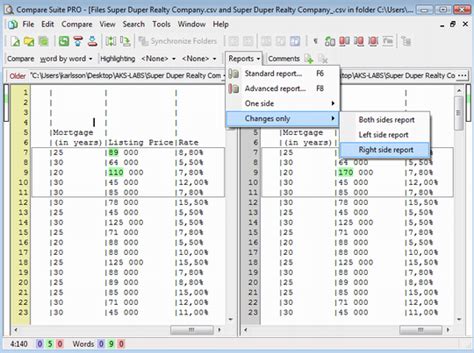 compare csv compare suite