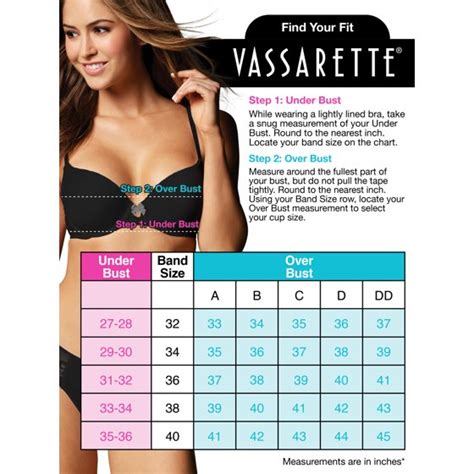 Vassarette Womens Padded Lace Underwire Level 3 Push Up Bra Style