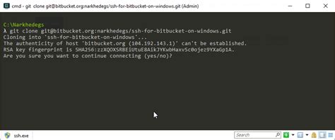 set up ssh for bitbucket on windows