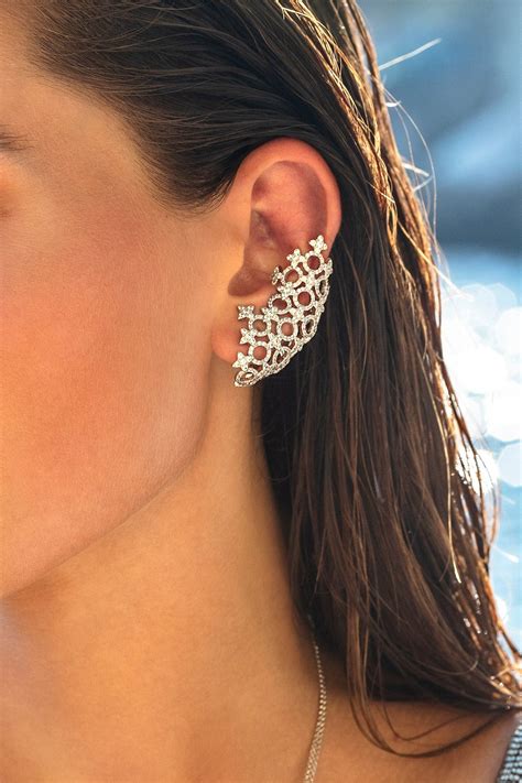 Single Météorites And Circles Ear Cuff Silver Apm Monaco Apm Monaco Uk
