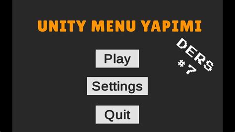 unity de menu yapımı youtube