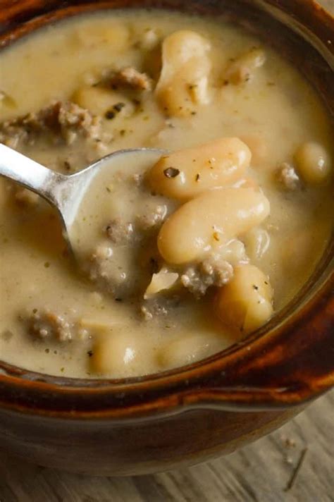 Tuscan Sausage And White Bean Soup Is Hearty And Full Of Flavor My