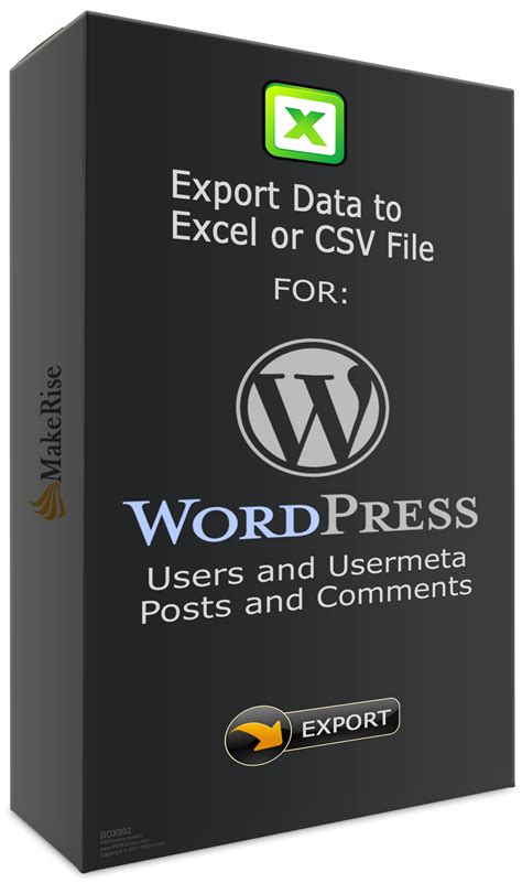 wordpress export data from wordpress to excel csv file