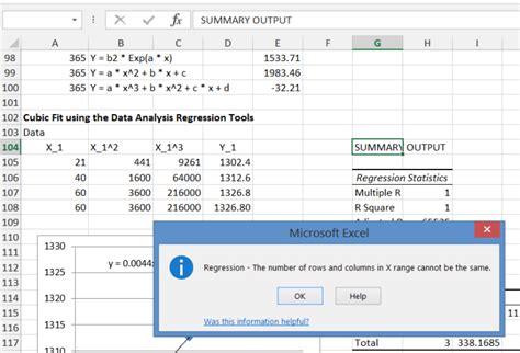 using linest for non linear curve fitting examples hints and warnings
