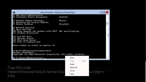 how to convert windows server 2012 gui to core and vice versa