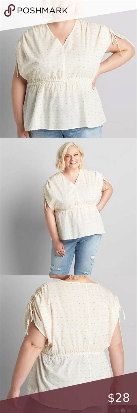 Lane Bryant Textured Dolman Sleeve Peplum Top Nwt