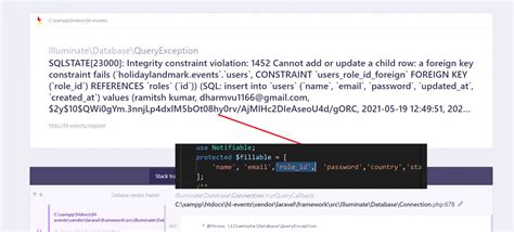 laravel error integrity constraint violation scmgalaxy