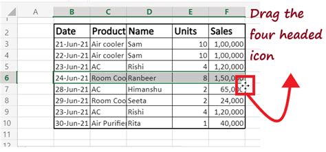 ms excel how to move data javatpoint