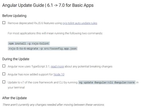 steps for upgrading to angular 7 devsuhas