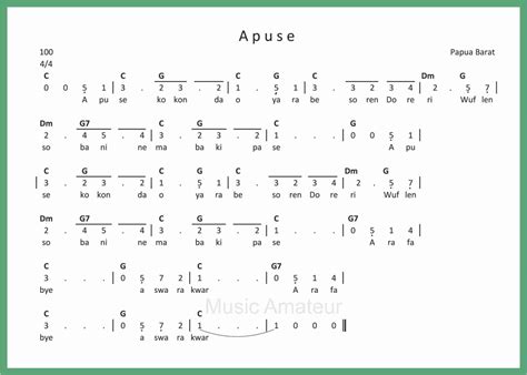 Not Angka Apuse Seputar Musik