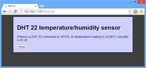 esp8266 powered web server led control dht22