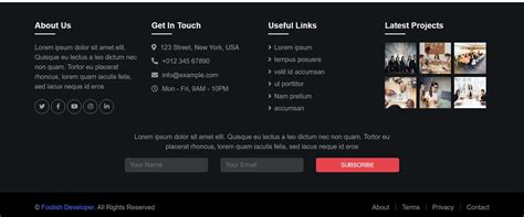 responsive footer design using html css and bootstrap