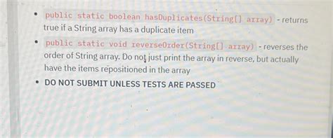 [solved] public static boolean hasduplicates string array returns