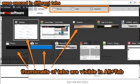 how to disable showing tabs in alt tab in windows 10