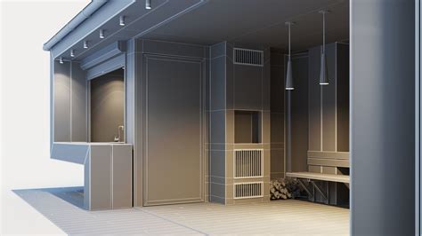 Pavilion With Glass Sliding Partitions 3d Model Cgtrader