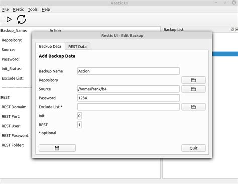 restic ui user documentation linux