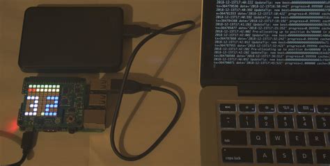 raspberry pi 3b with a sense hat running a bitcoin node