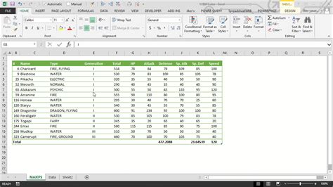 tips for excel tables
