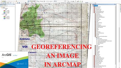 how to georeference a scanned image in arcmap youtube