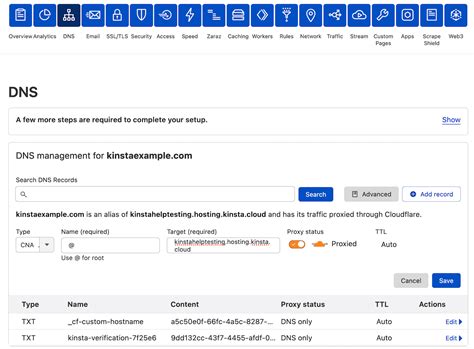 how to add a cloudflare domain to a site on kinsta