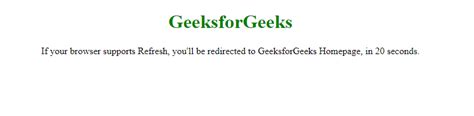 how to use meta tag to redirect an html page geeksforgeeks