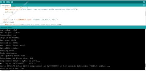 esp8266 nodemcu littlefs filesystem in arduino ide