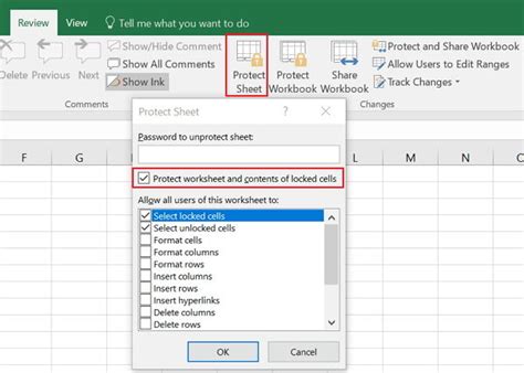how to lock or unlock all specific cells in excel 2016 2013