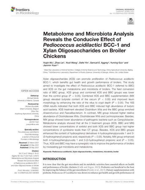 Pdf Metabolome And Microbiota Analysis Reveals The Conducive Effect