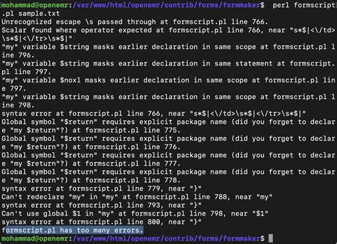 script is written in perl but contains errors stack overflow