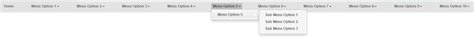 html horizontal css menu with sub menu drop down is not aligning when