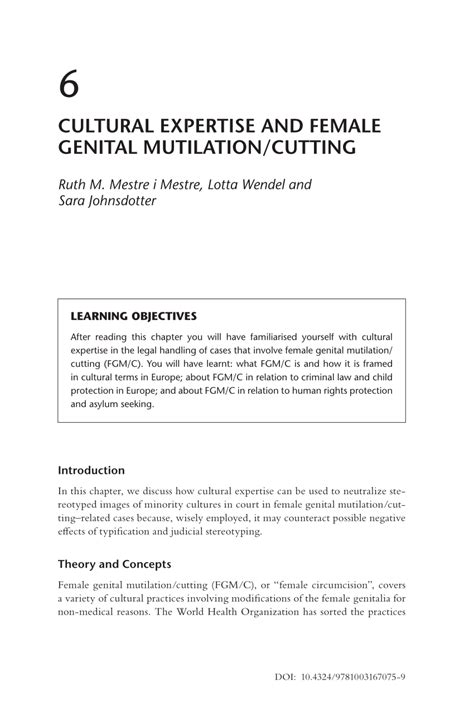 Pdf Cultural Expertise And Female Genital Mutilation Cutting