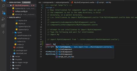 bug svelte for vs code import intellisense failed for nested sibling