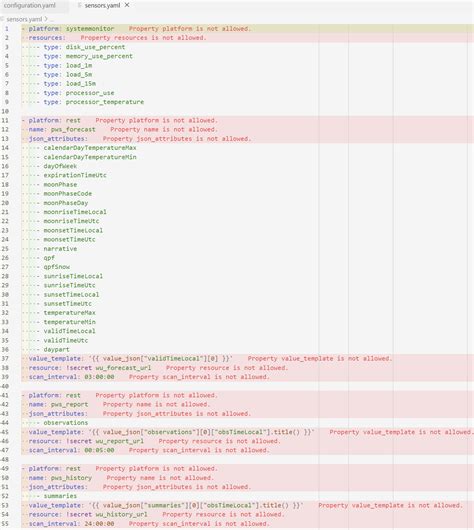 configuration sensors yaml errors configuration home assistant
