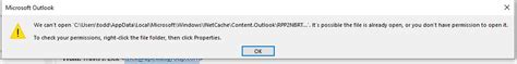 can t open attachments outlook permissions microsoft community