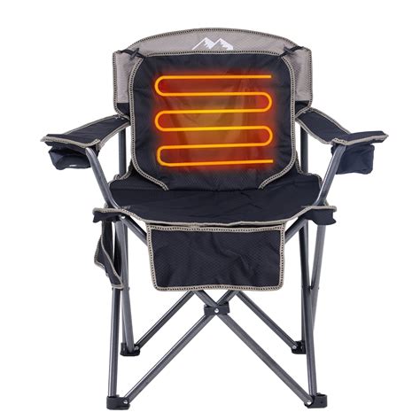 M8trx Outdoors Heated Camping Chair Portable Chair W 3 Heat Levels