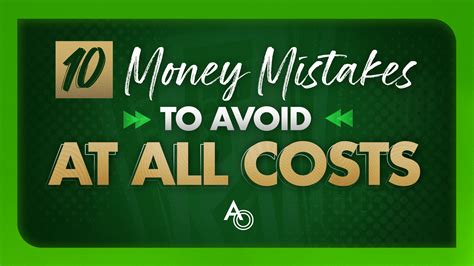 10 Money Mistakes To Avoid At All Costs Anthony Oneal