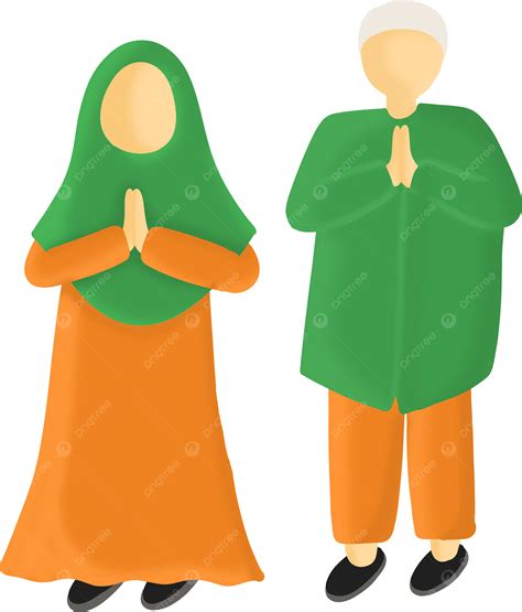 Hombre Y Mujer Saludo Musulmán Salam Eid Mubarak Png Musulmán Mujer