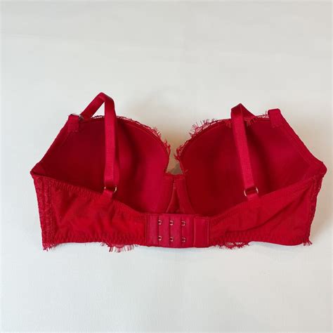Nwot Victorias Secret Bra 32dd Dream Angels Lined Demi Red Lace Ebay