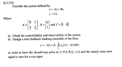 solved consider the system defined by x ax bu y cx