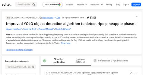 improved yolo object detection algorithm to detect ripe pineapple phase