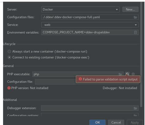 phpstorm and docker unable to configure the remote php interpreter
