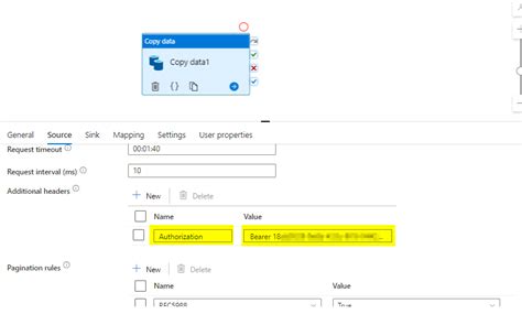 azure data factory request failed with client error status code