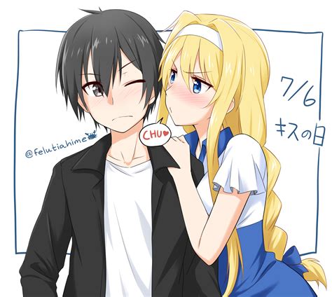 Kirito And Alice Zuberg Sword Art Online And 1 More Drawn By