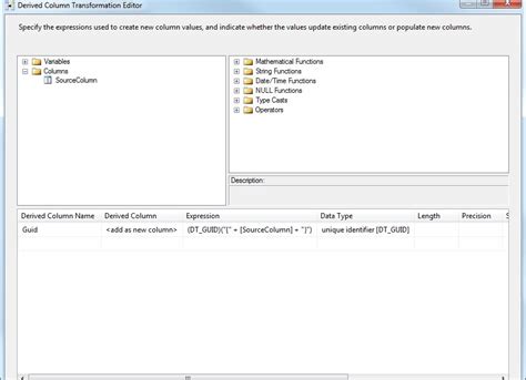 microsoft sql server integration services create a guid