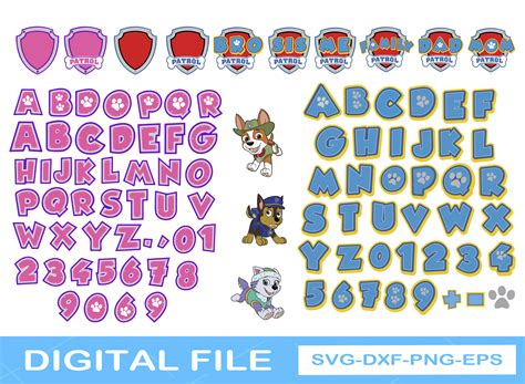 Paw Patrol Font Svg Paw Alphabet Bundle Svg Logo Text Letter Etsy
