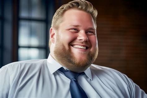 Premium Ai Image Plussize Male Manager In A Meeting With Employees